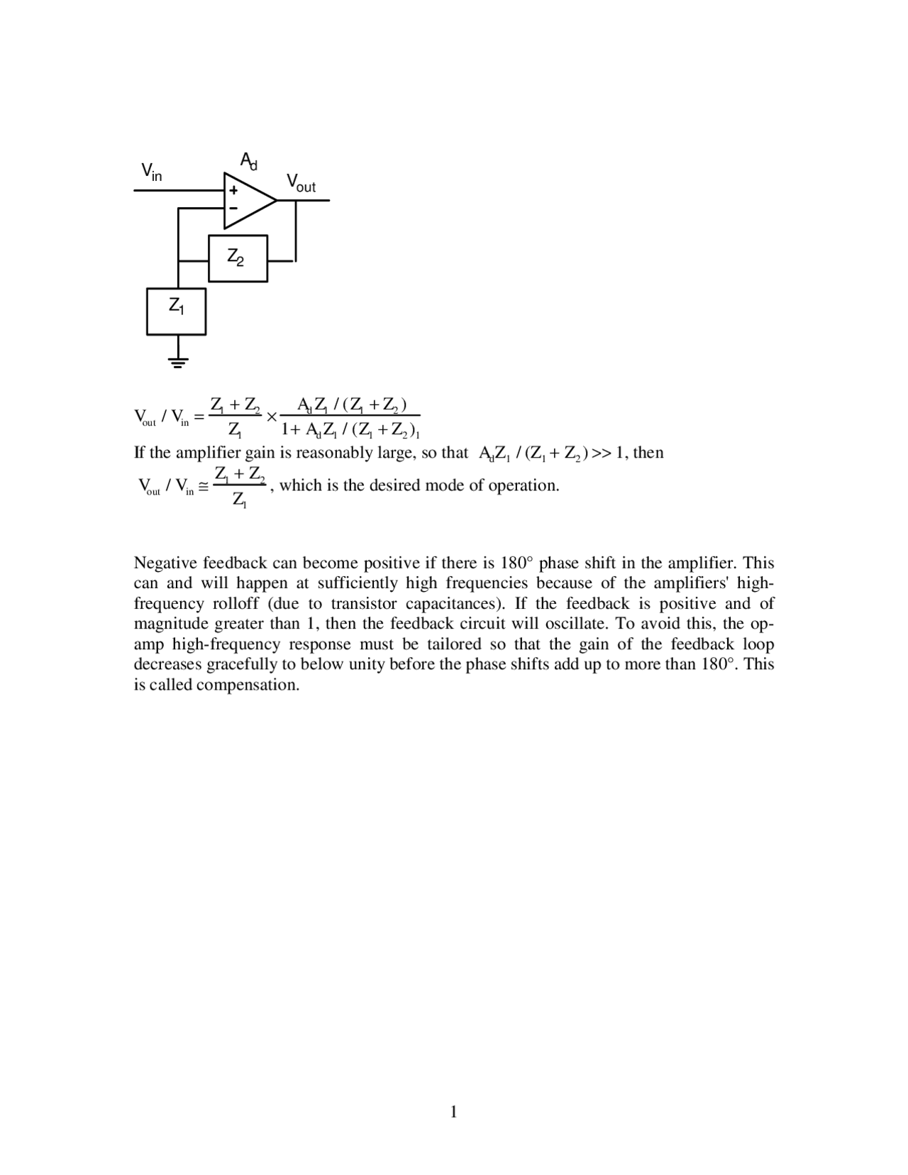 Operating Amplifier Circuit Lecture Notes Ece 137b Docsity