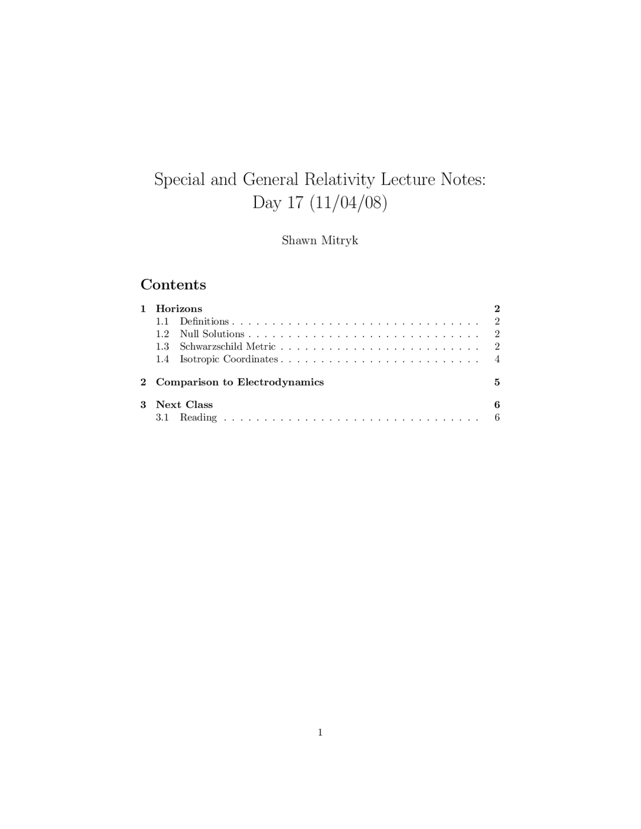 Special And General Relativity In Isotropic Coordinates Phz 6607