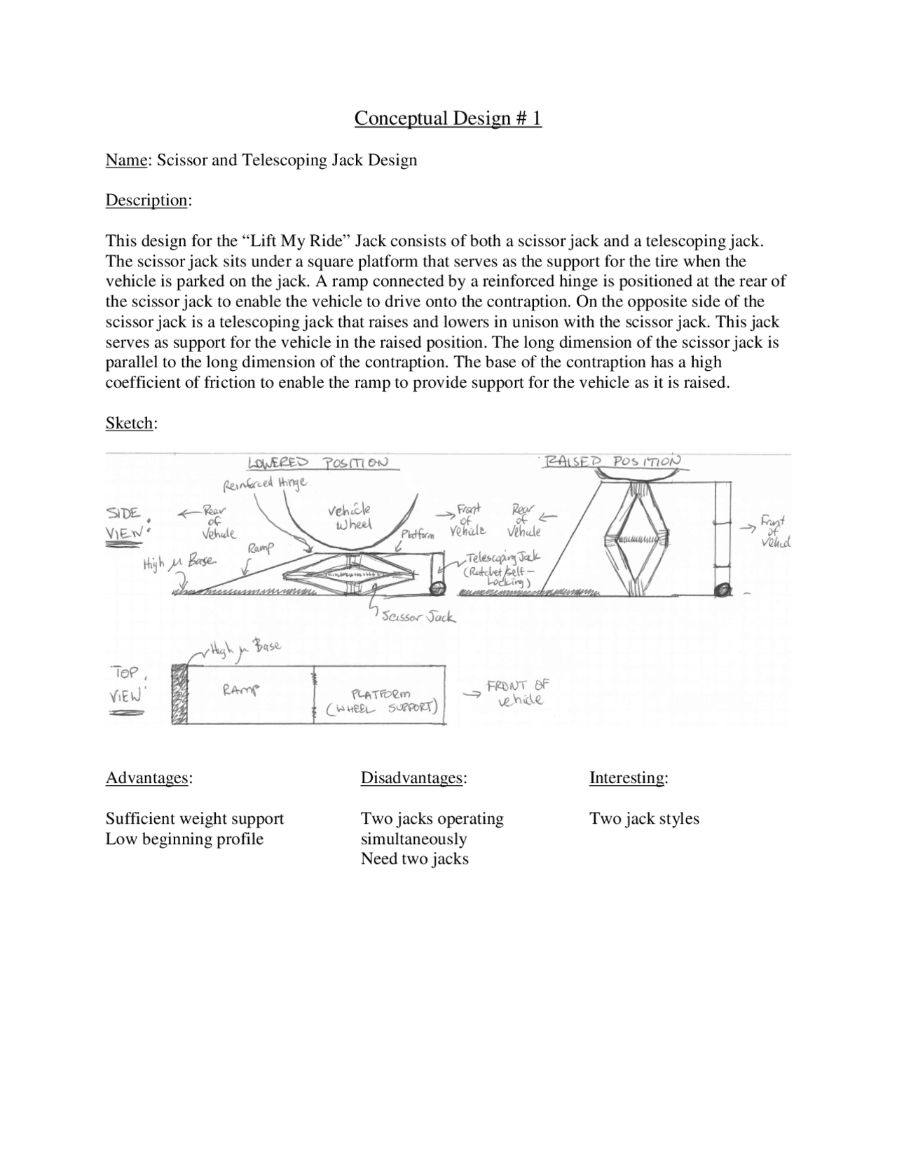 Conceptual Design 1 - Capstone Design | ME 4182 - Docsity