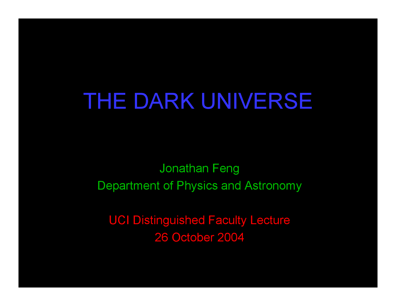 The Dark Universe Lecture Slides Vietmse 2 Docsity