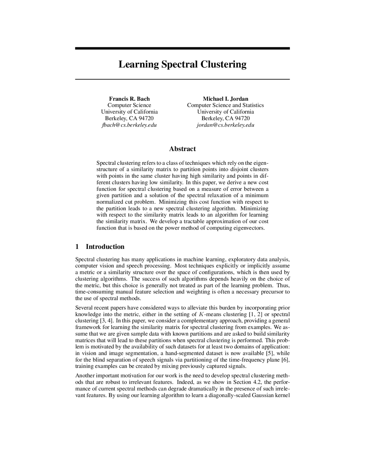 Research Report On Learning Spectral Clustering Cis 6930 Docsity