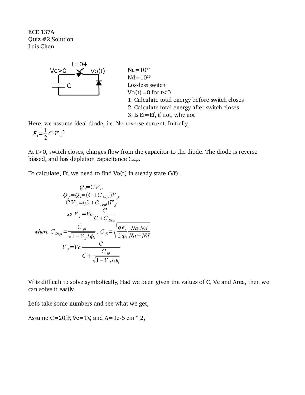 Solved Quiz Exam Circuit And Electrical I Ece 137a Quizzes