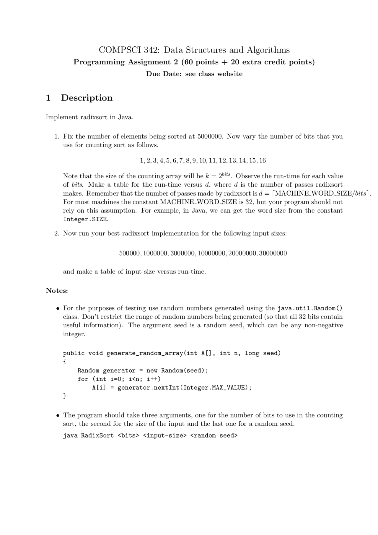 Programming Assignment 2 Data Structures And Algorithms Compsci 342