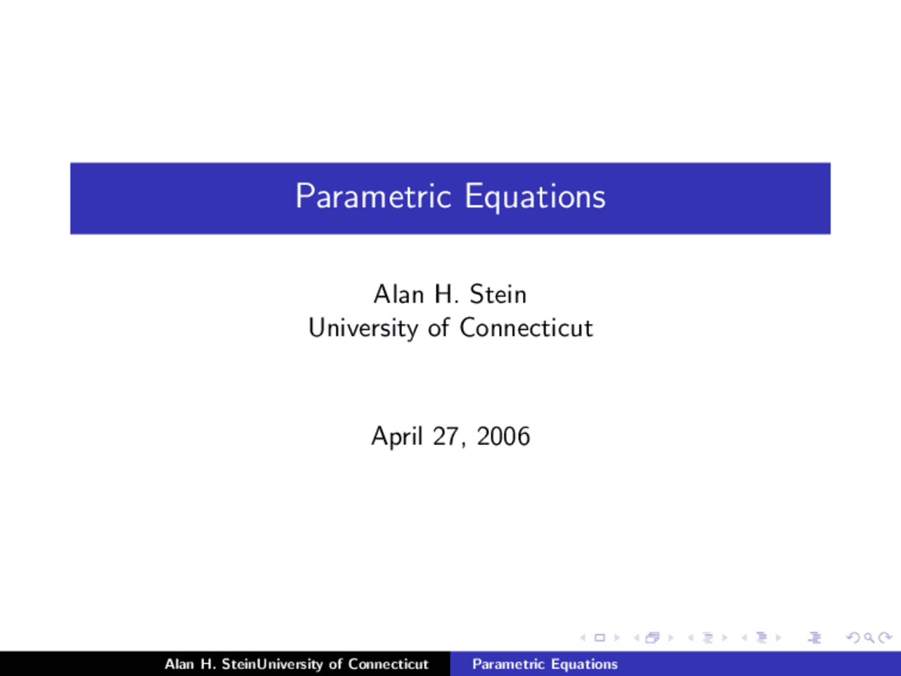 Lecture Slides on Parametric Equations - Calculus II | MATH 1132 - Docsity