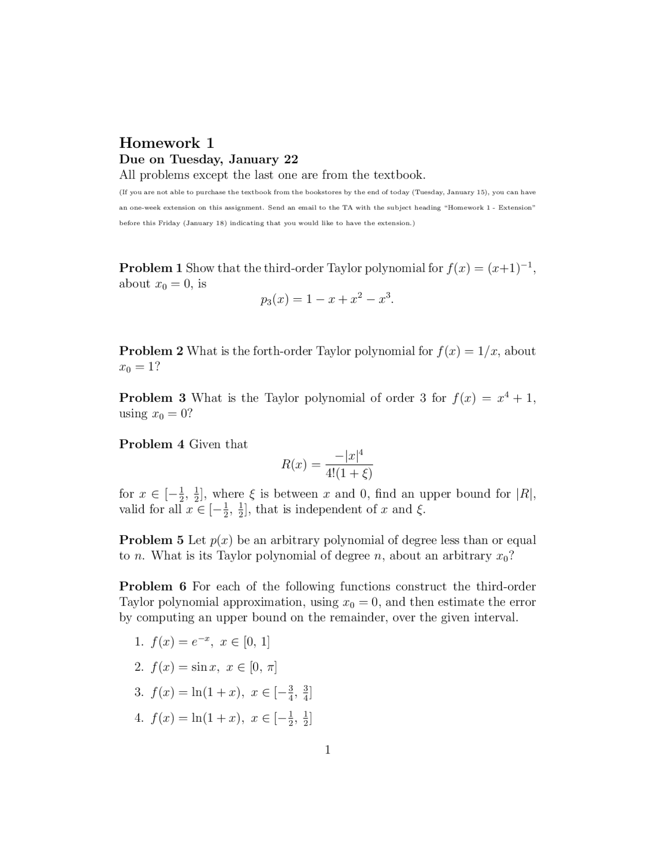 Homework 1 Numerical Analysis Computation Cot 4501 Docsity 8897