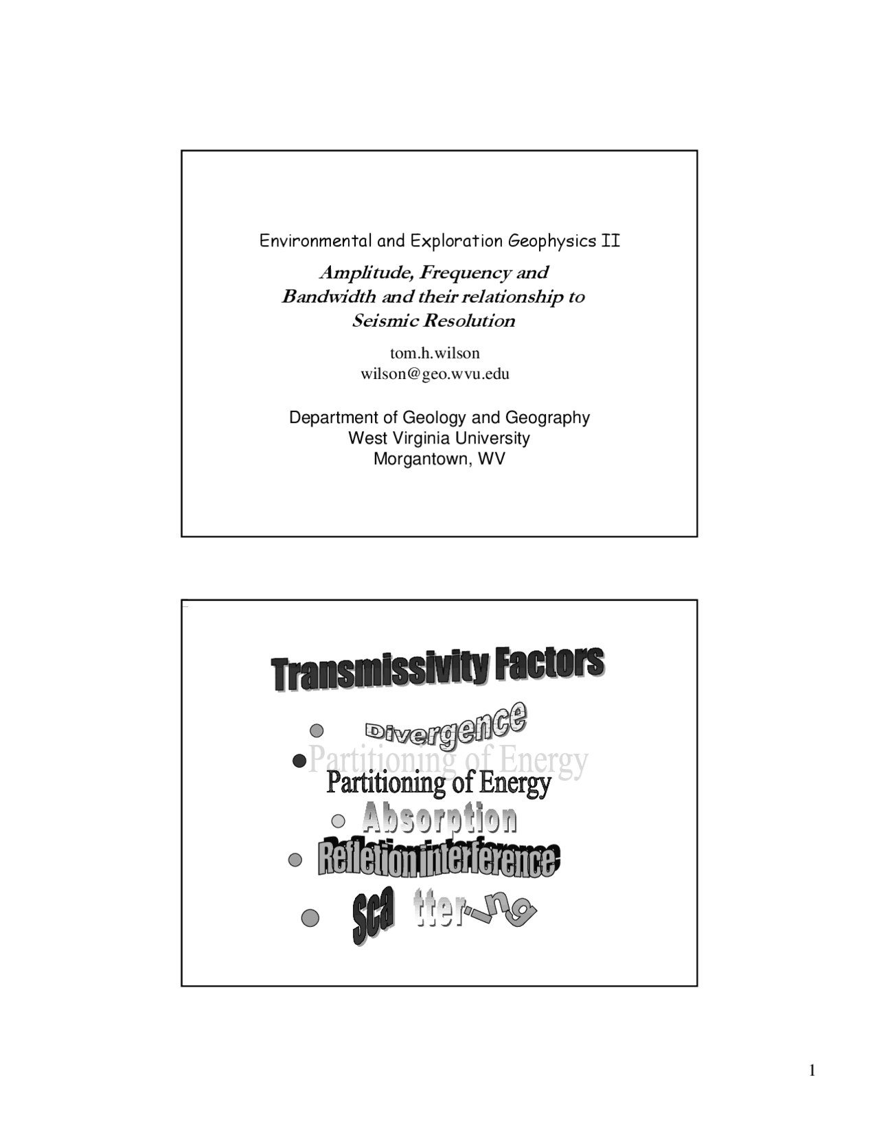 Environmental And Exploration Geophysics Lecture Slides Geol 554