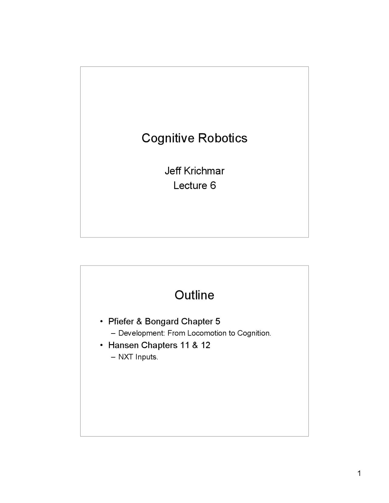 Cognitive Robotics Outlines For Exam Arts Core Arts 1 Docsity