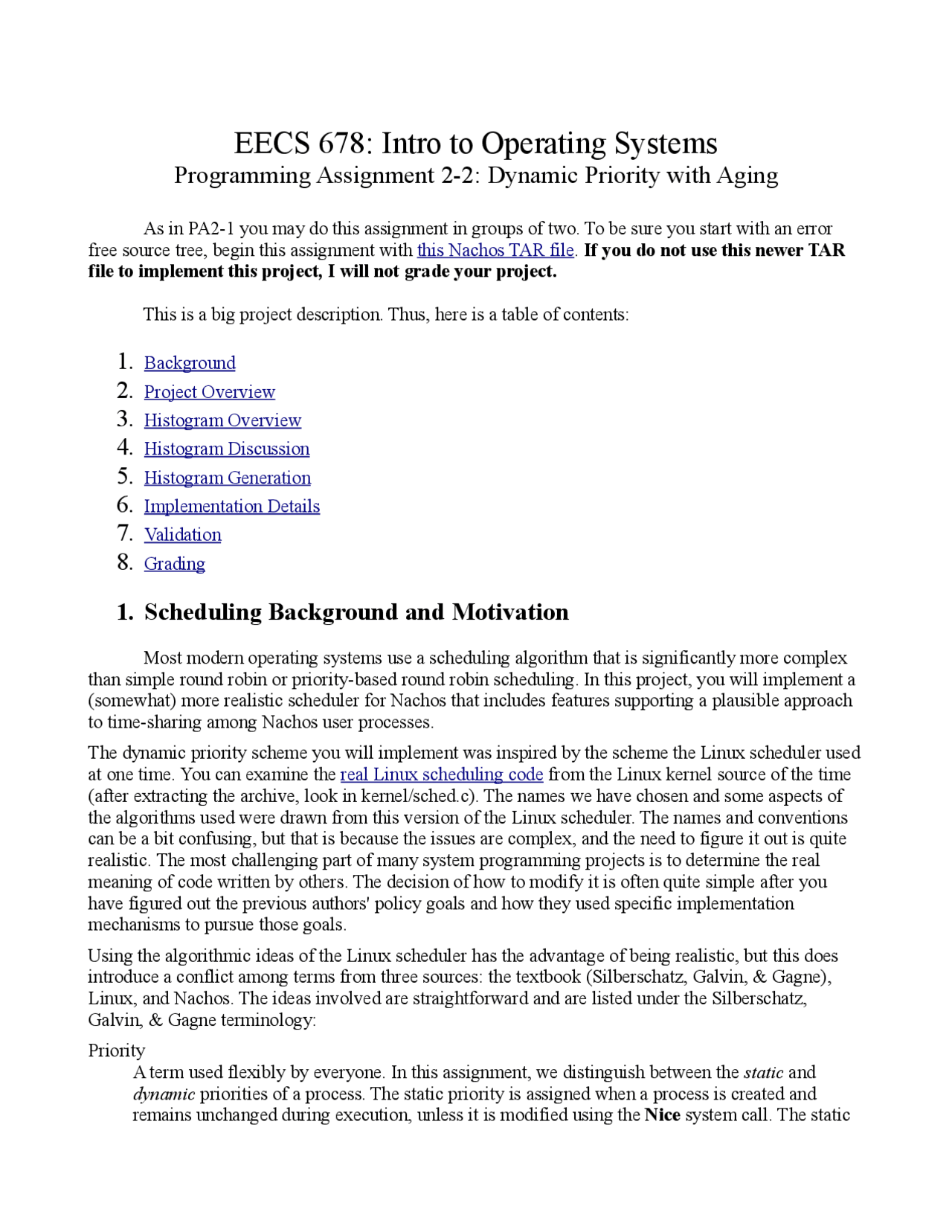 Programing Assignment 2 Introduction To Operating Systems Eecs 678 0372
