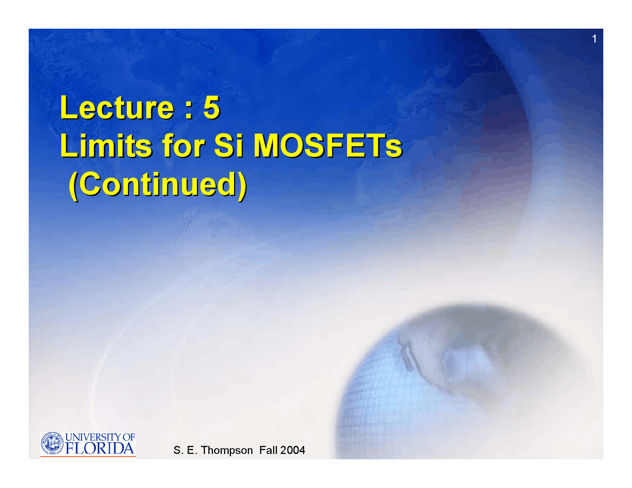 Limits For Mosfets Robust Control System Eel 6935 Docsity