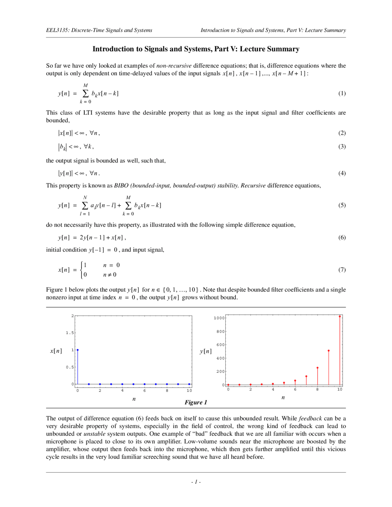 Review Sheet For Introduction To Signals And Systems Eel 3135 Docsity