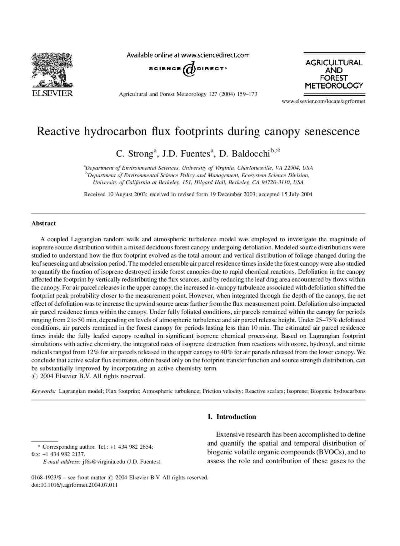Reactive Hydrocarbon Flux Footprints During Canopy Senescence | CSE 25 ...