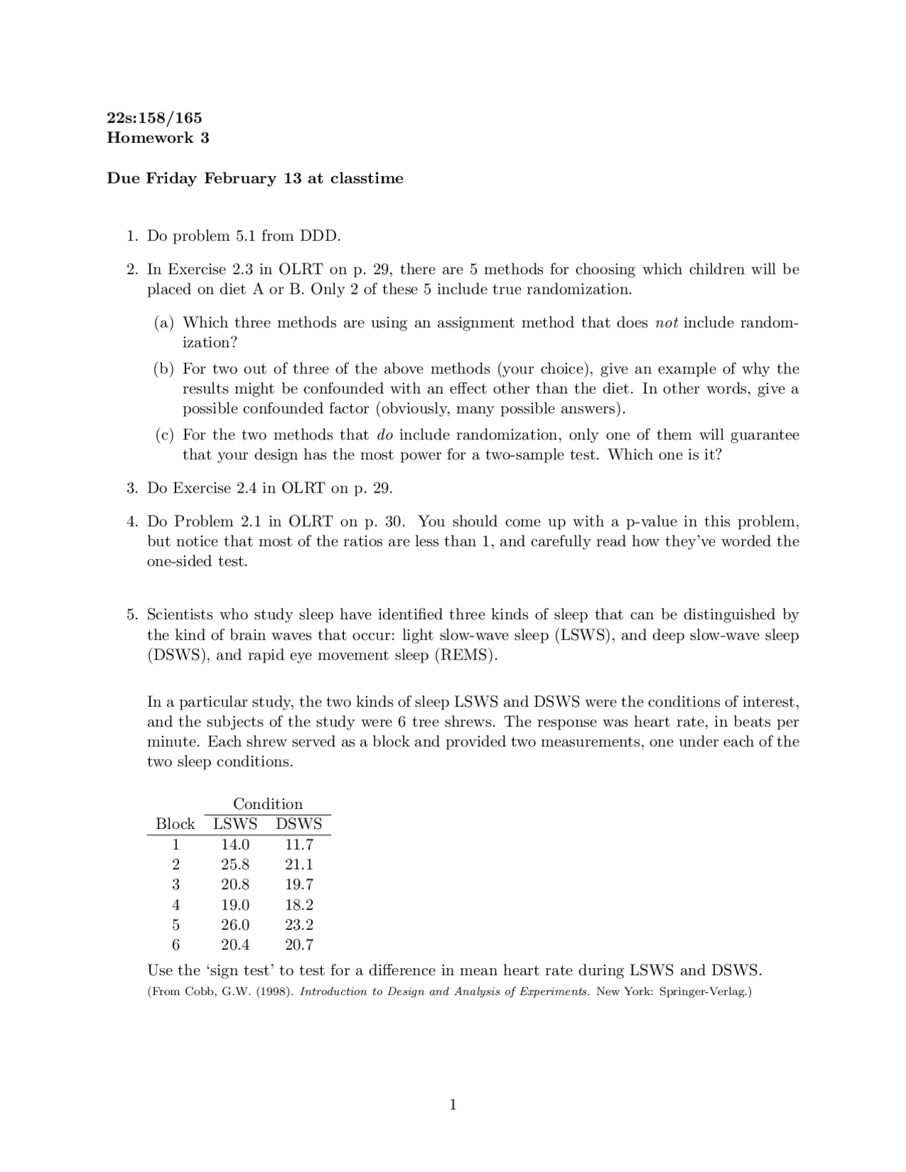 Homework 3 Experimental Design And Analysis 22s 158 Docsity
