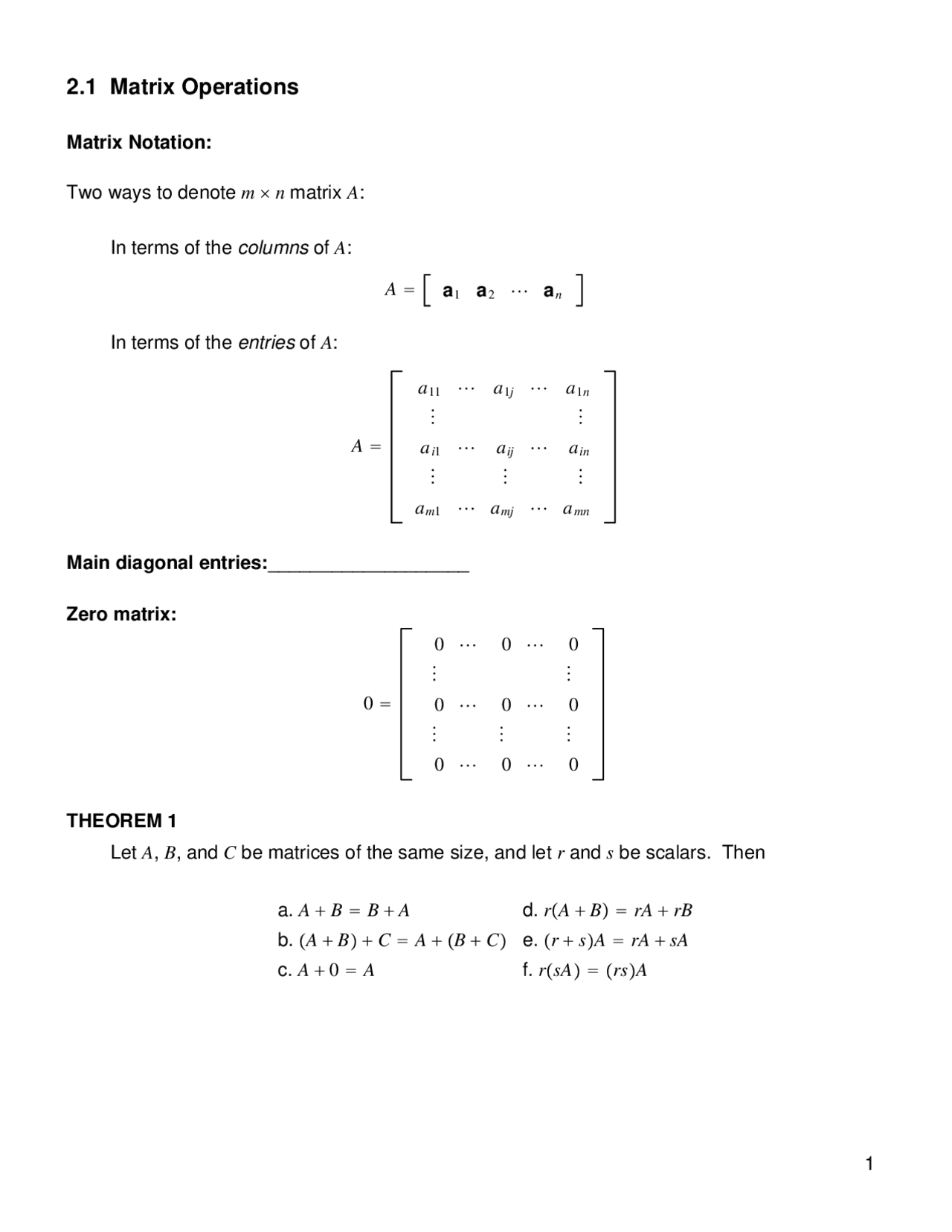 Matrix Operations, Matrix Multiplications - Applied Linear Algebra ...