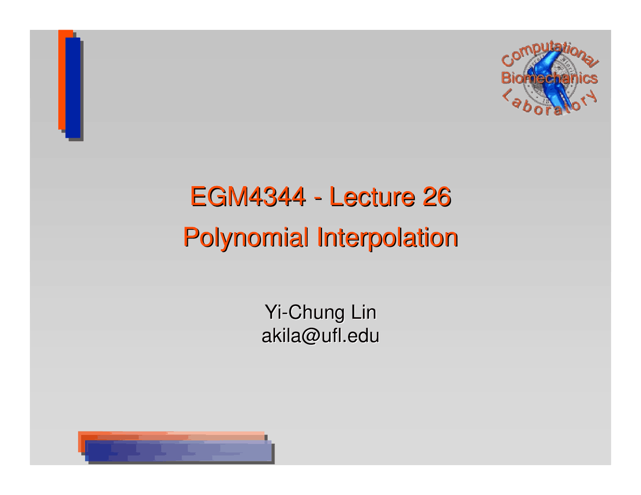 Polynomial Interpolations Lecture Slides Egm 4344 Docsity