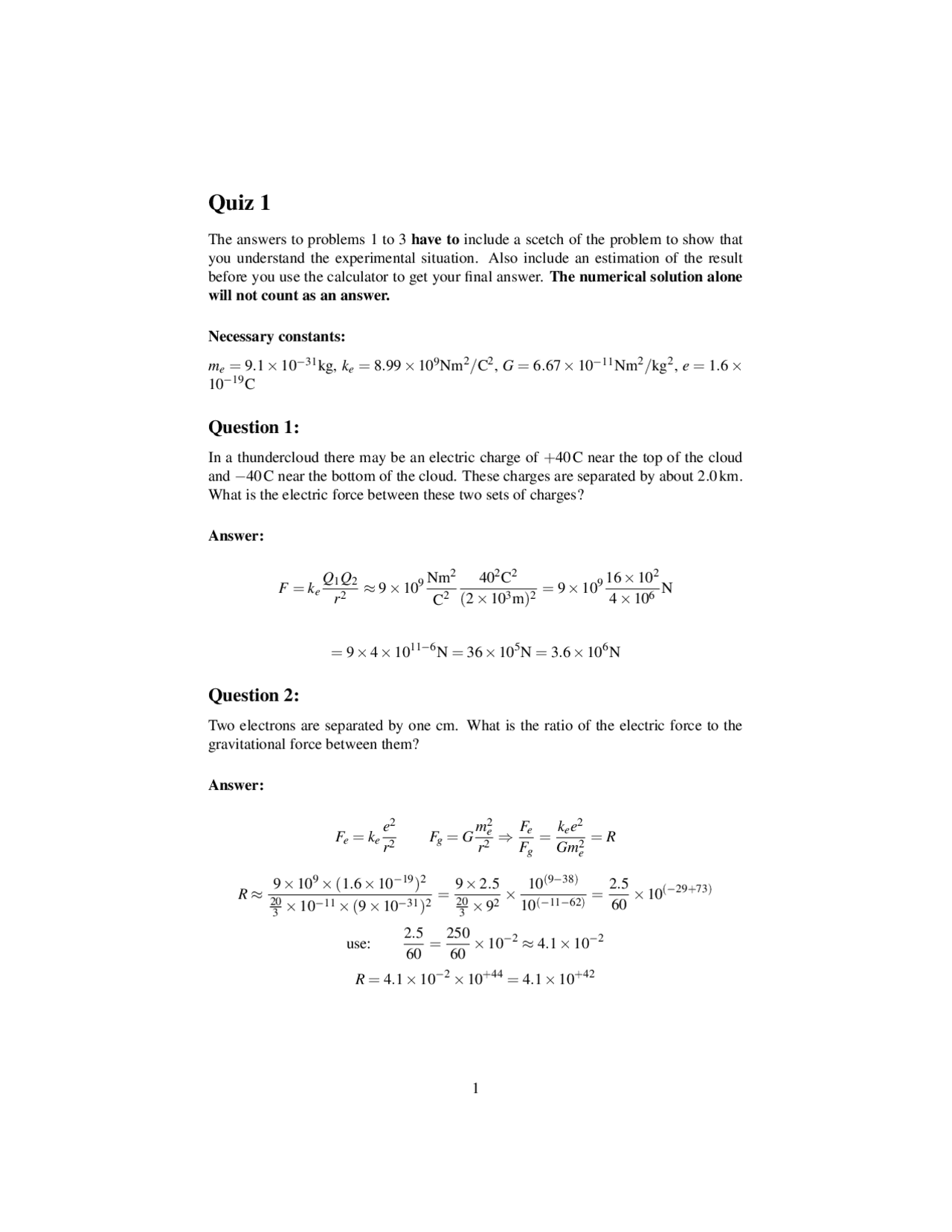 Exam and solutions for Physics 2 without Calculus | PHY 2054 - Docsity