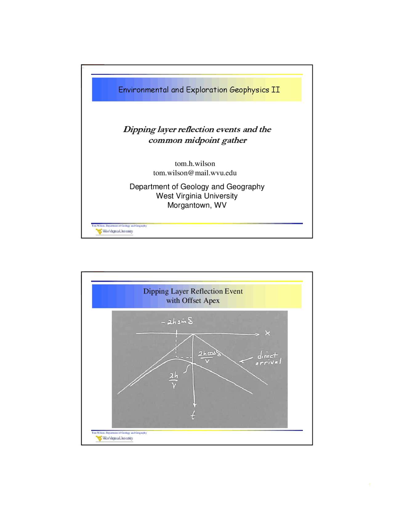 Dipping Layer Reflection Events and the Common Midpoint Gather | GEOL 554 - Docsity