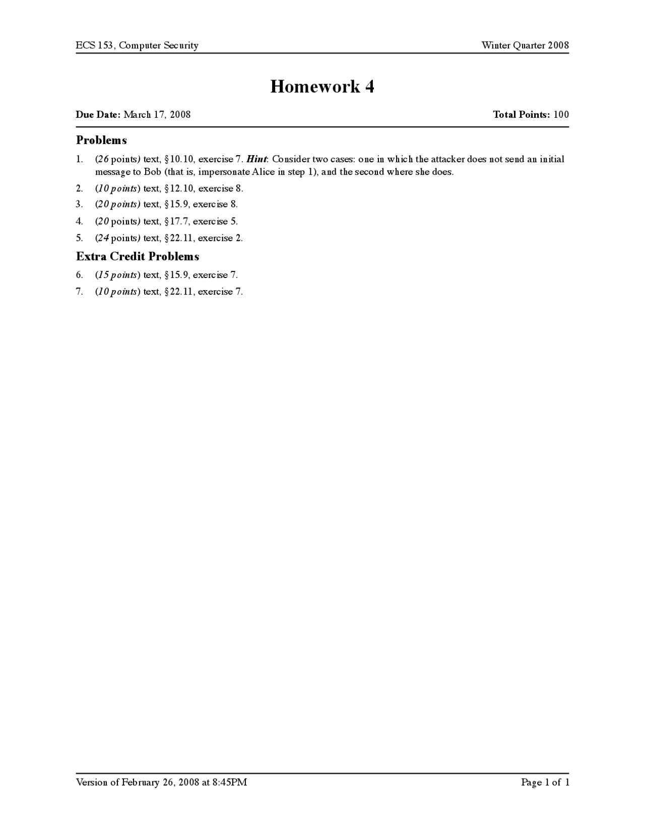 Homework 4 Questions Computer Security Ecs 153 Docsity