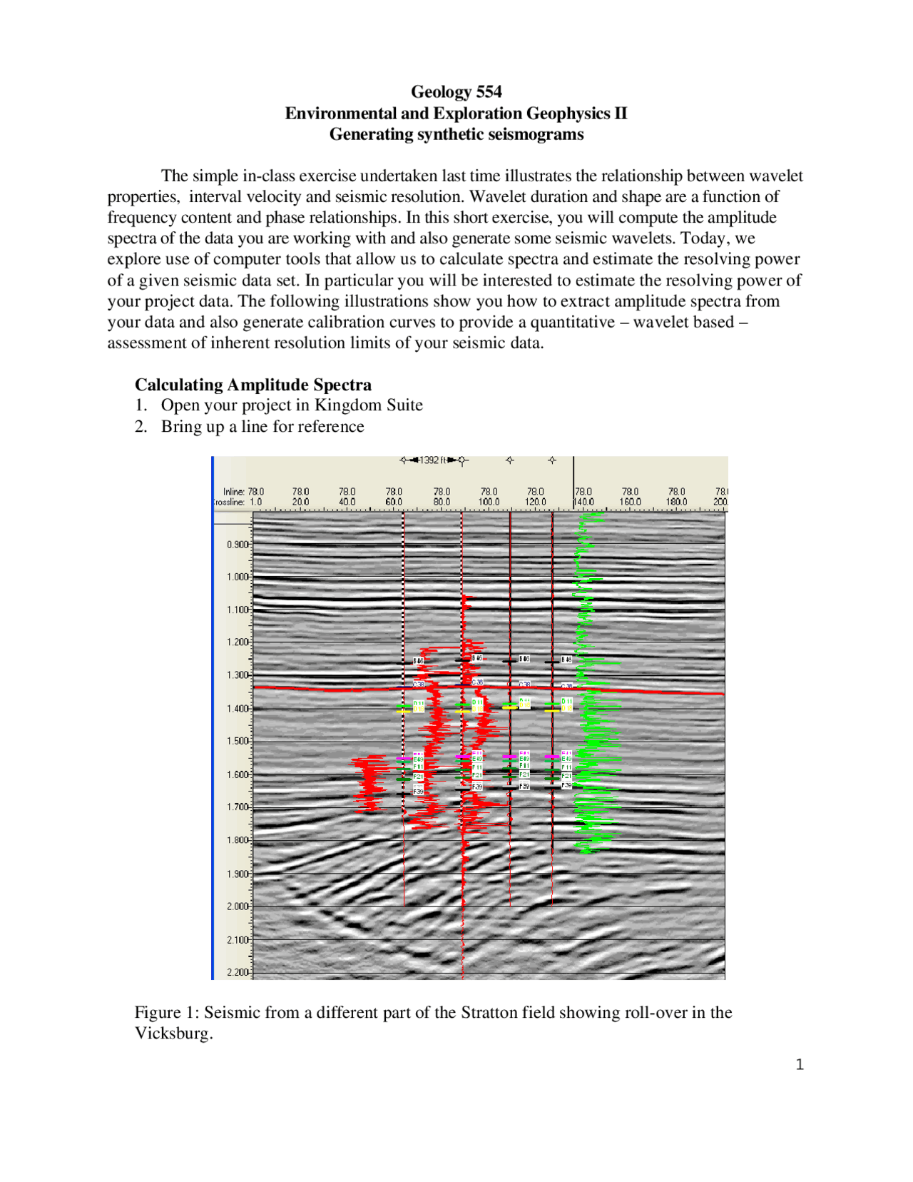Generating Synthetic Seismograms - Project | GEOL 554 - Docsity