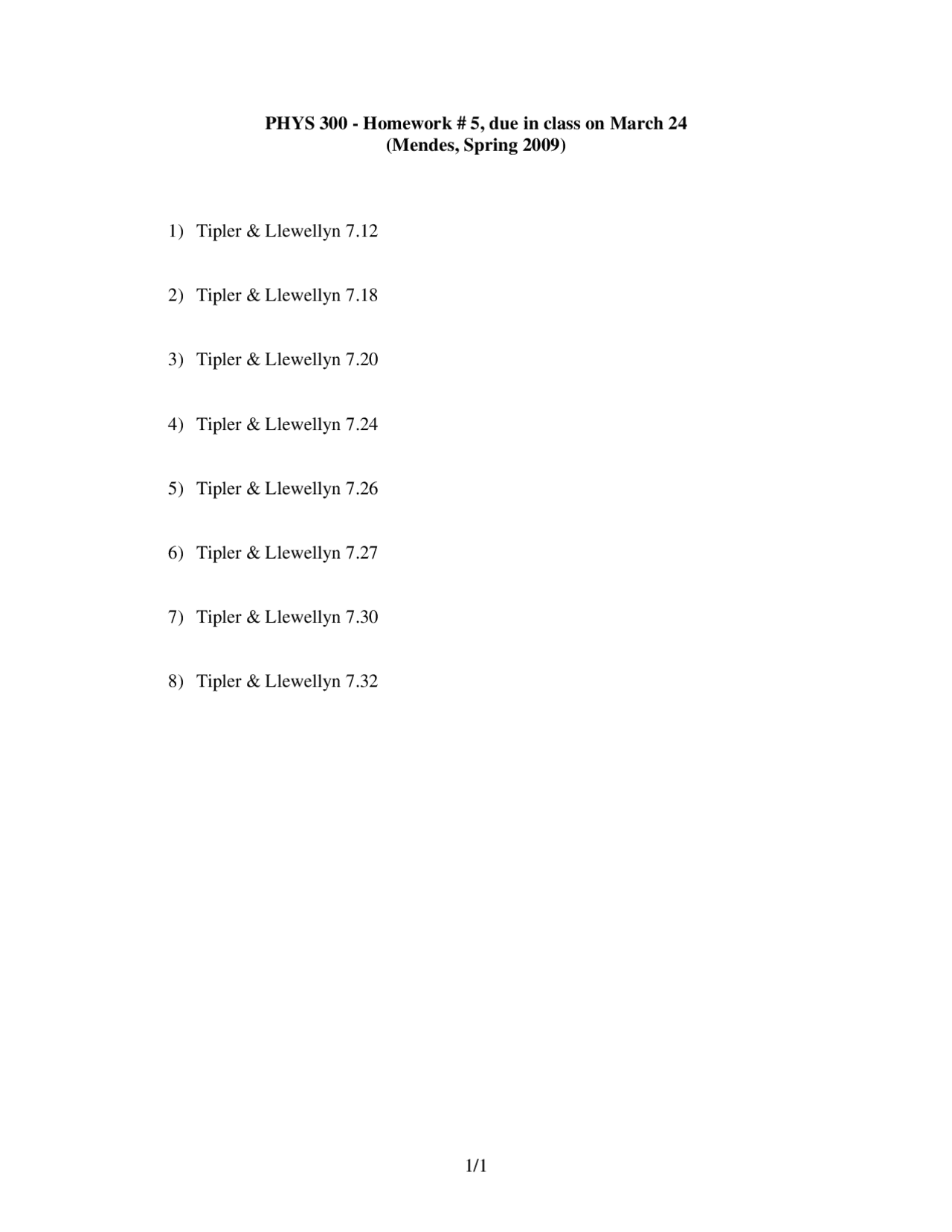 Homework 4 Introduction To Modern Physics Phys 300 Docsity