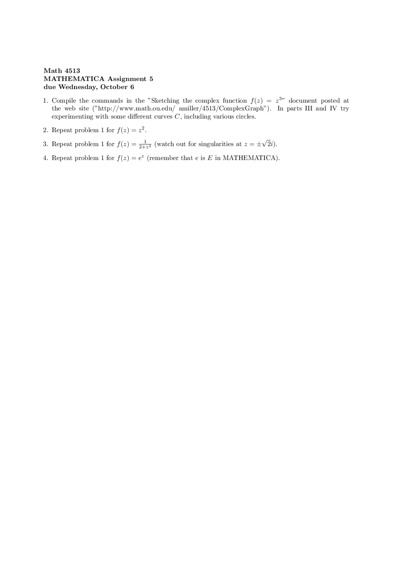 Mathematical Assignment 5 Senior Mathematics Seminar Math 4513