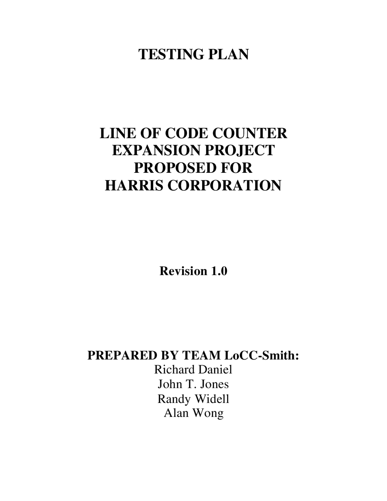 Line of Code Counter Expansion Project Proposed for Harris Corporation ...