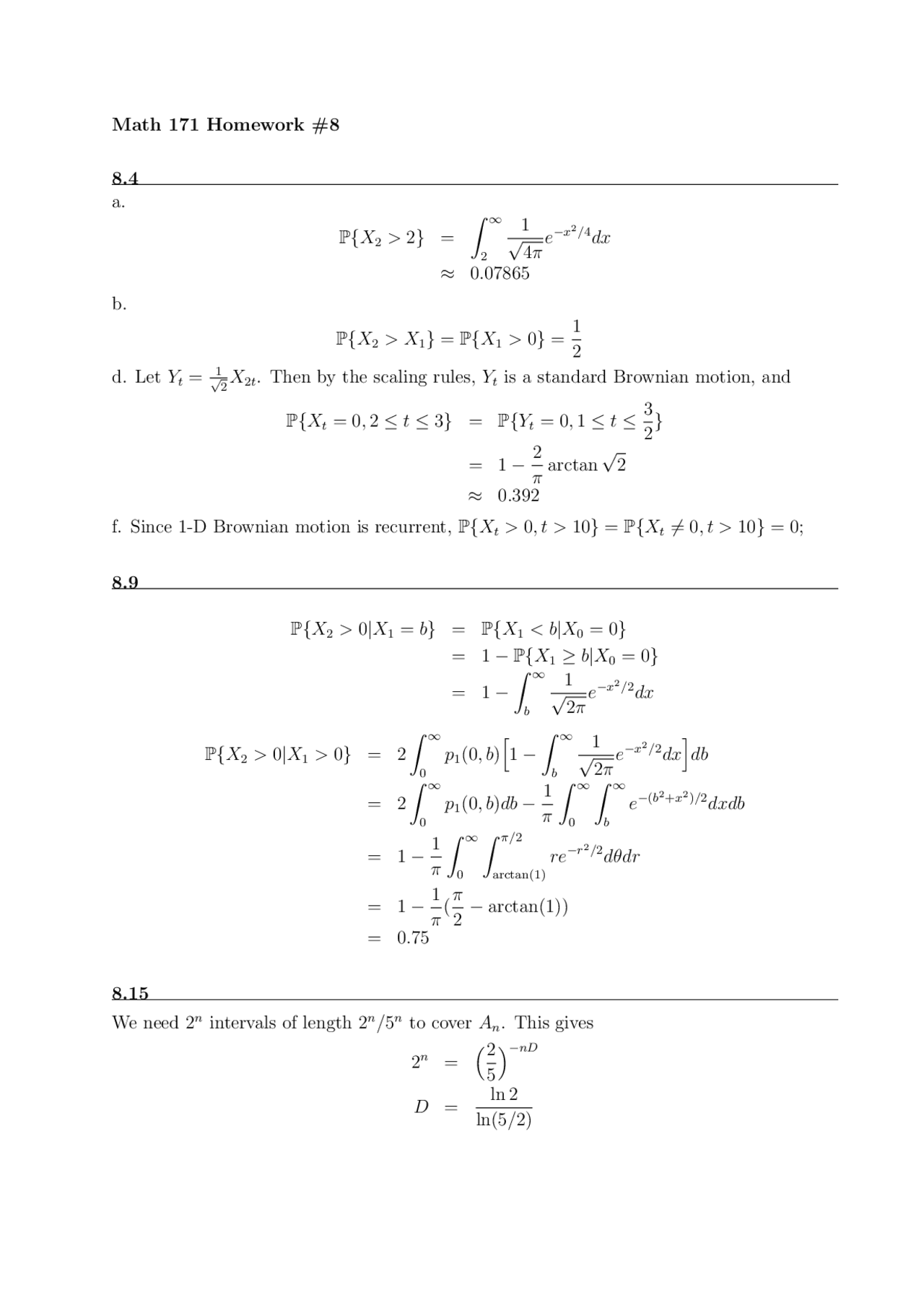 Cryptography Practice Homework 8 Solutions Math 0209a Docsity