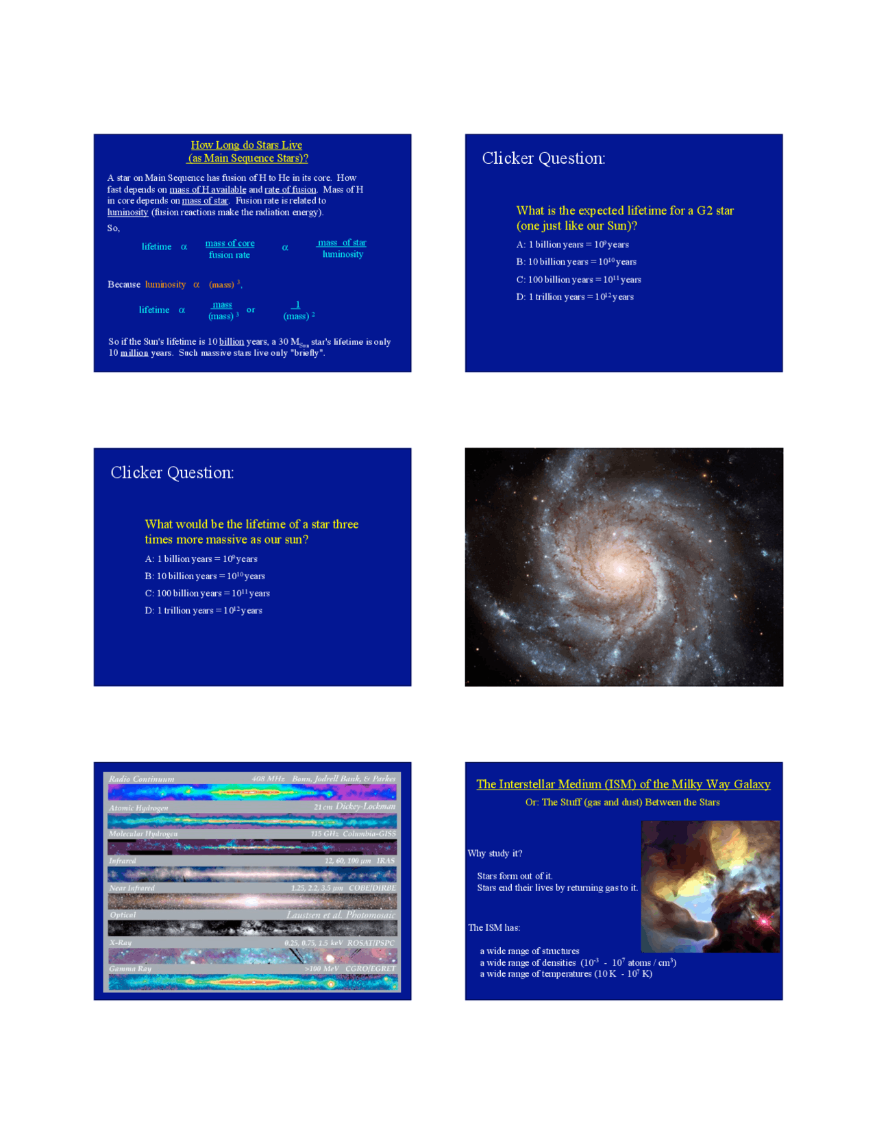 How Long Do Stars Live Lecture Slides Astr 101 Docsity