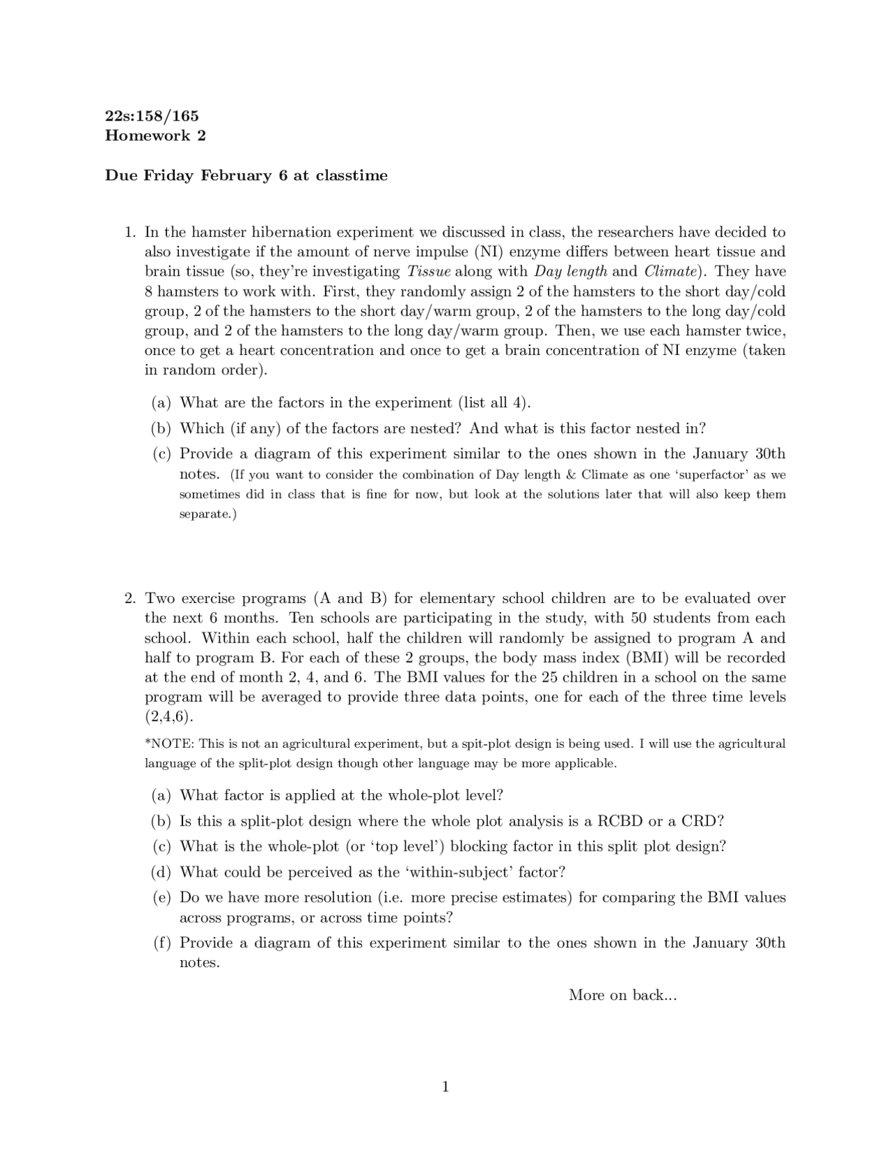 Problem Set 2 Experimental Design And Analysis 22s 158 Docsity
