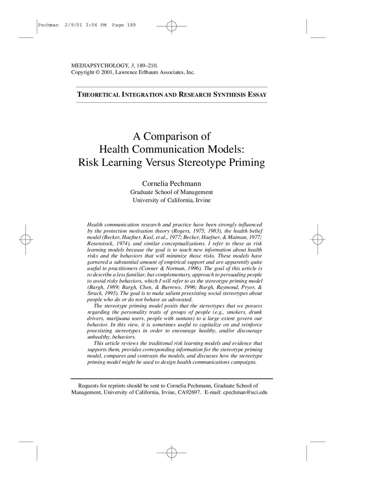 A Comparison Of Health Communication Models Risk Learning Versus a-comparison-of-health-communication-models-risk-learning-versus