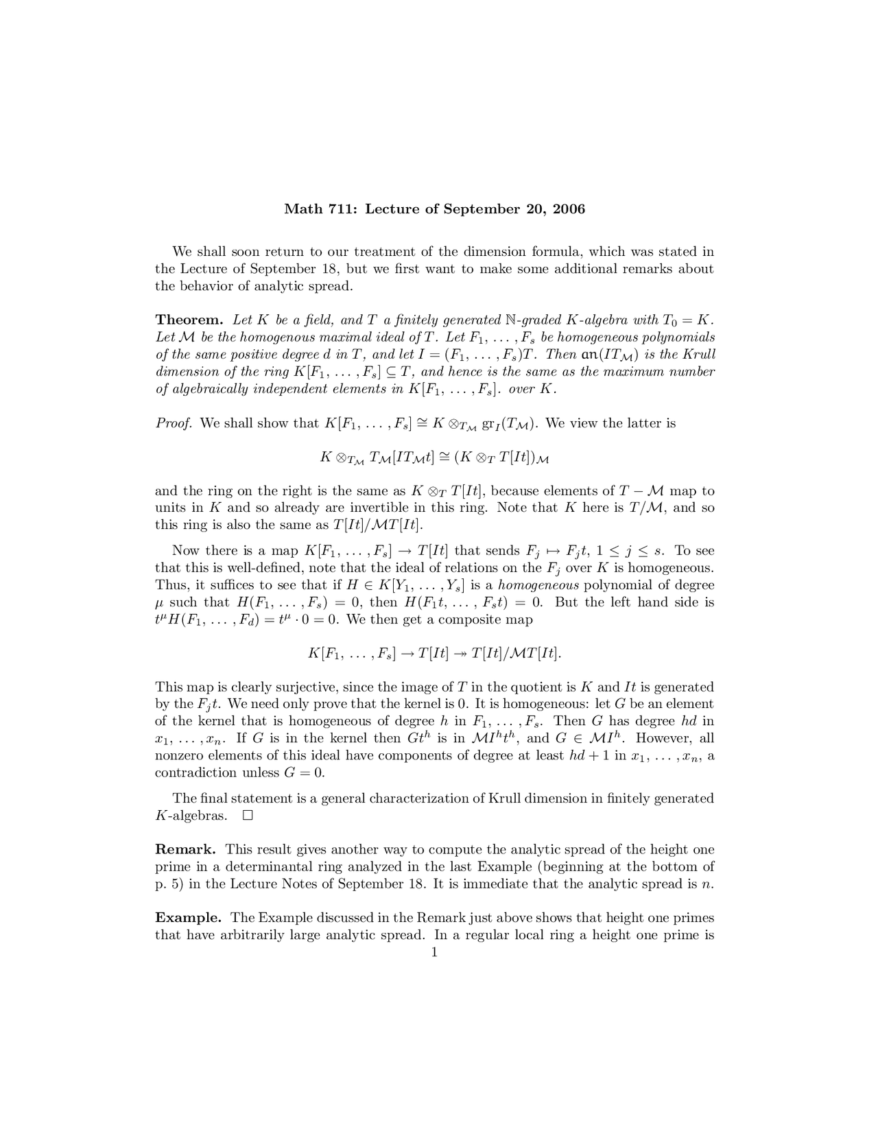 Advanced Algebra - Solved Examples | MATH 711 - Docsity