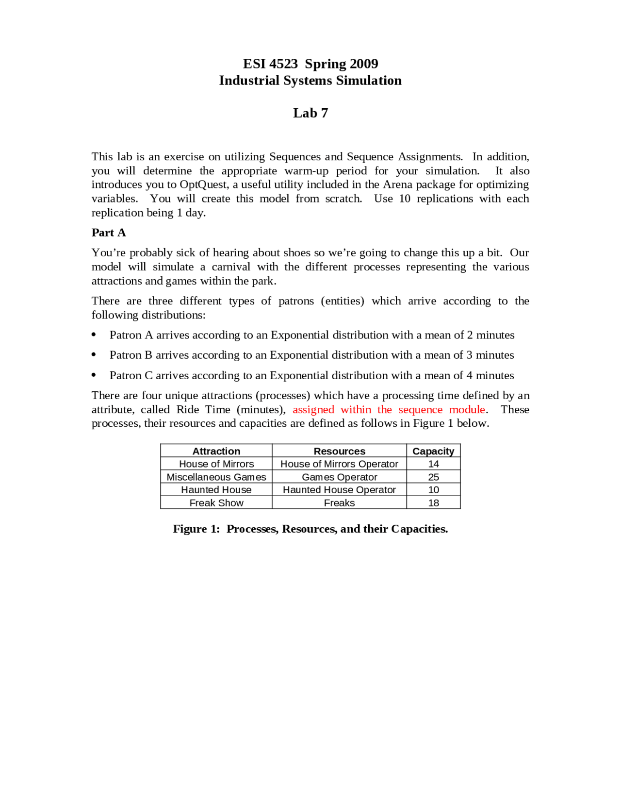 Sequence Lab 7 Simulation Of Industrial Systems Esi 4523 Docsity