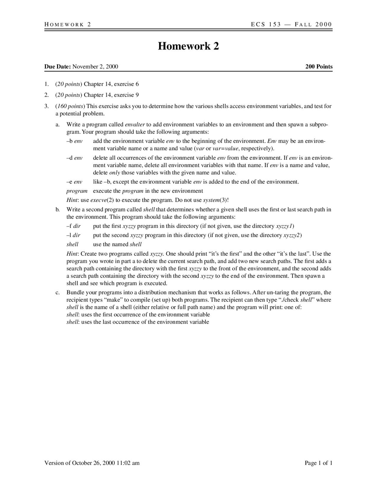 Homework 2 Questions Computer Security Ecs 153 Docsity