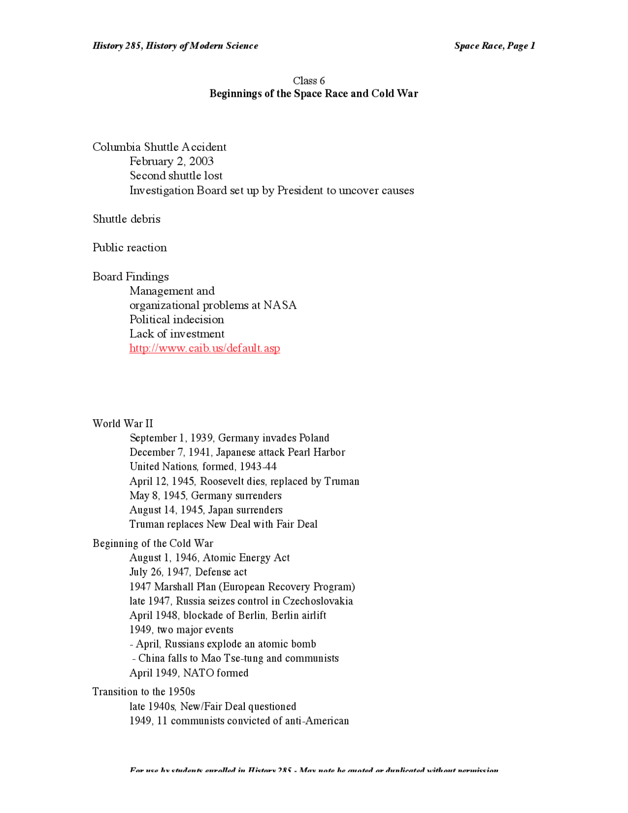 History of Modern Science: The Space Race and the Beginnings of the ...