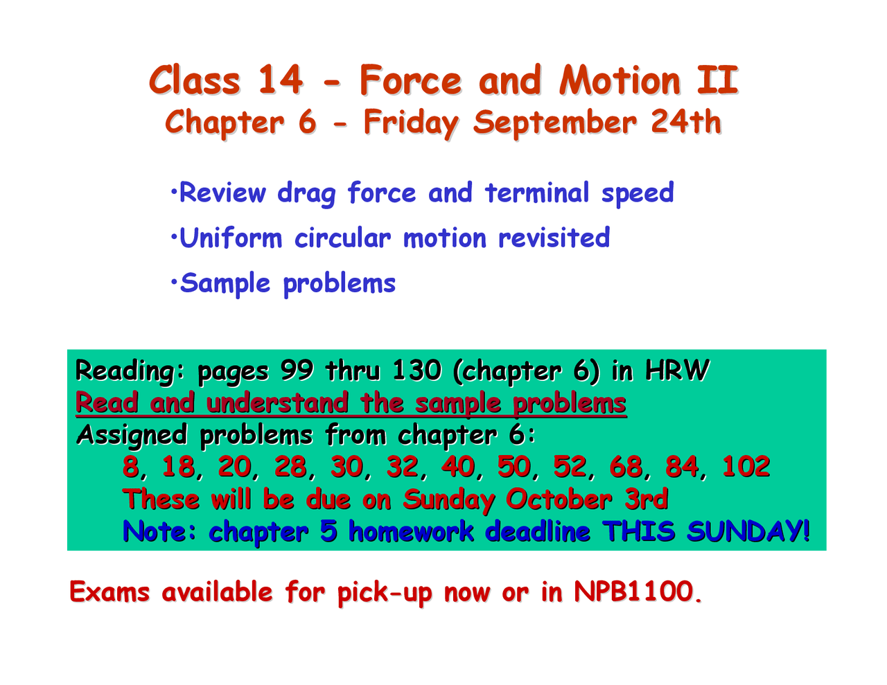 Lecture Slides On Force And Motion Ii Phy 2048 Docsity