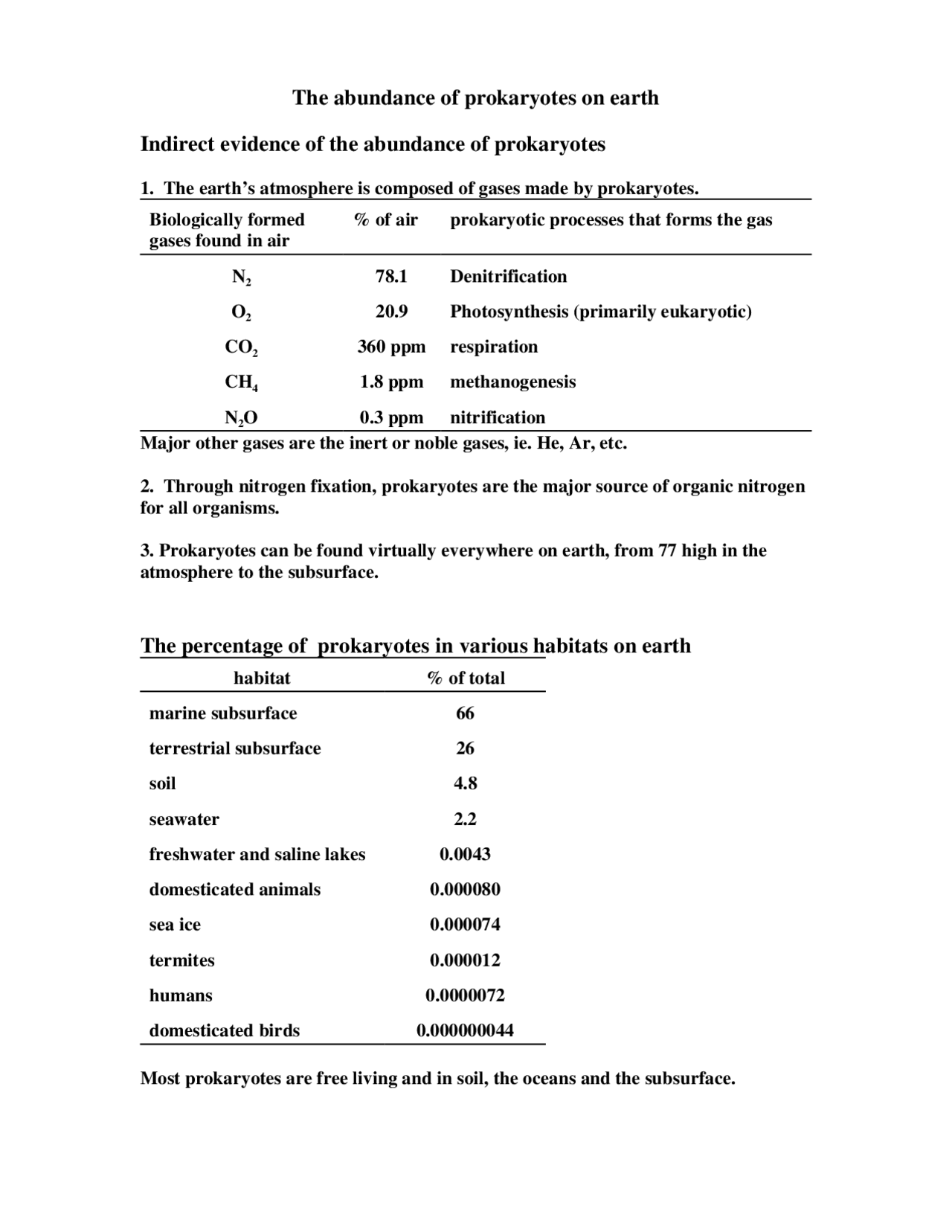The Abundance Of Prokaryotes On Earth Mibo 4300 Docsity