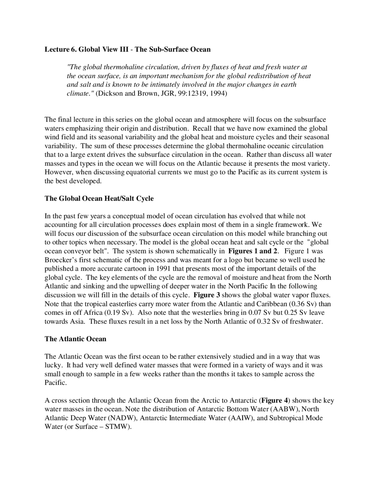 Global View Iii The Subsurface Ocean Lecture Notes Ocp 6050 Docsity