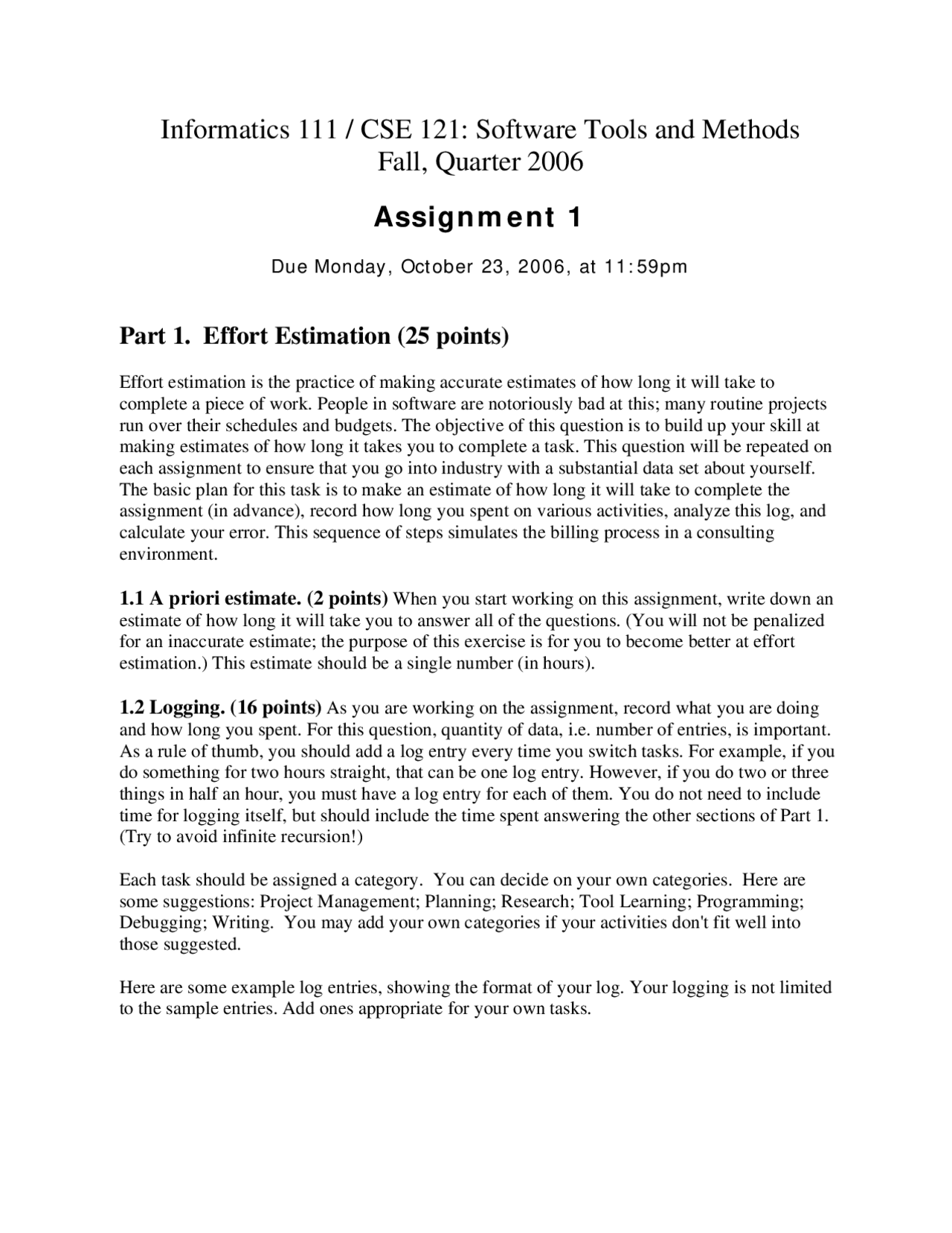 Solved Questions on Software Tools and Methods - Assignment 1 | CSE 121 - Docsity