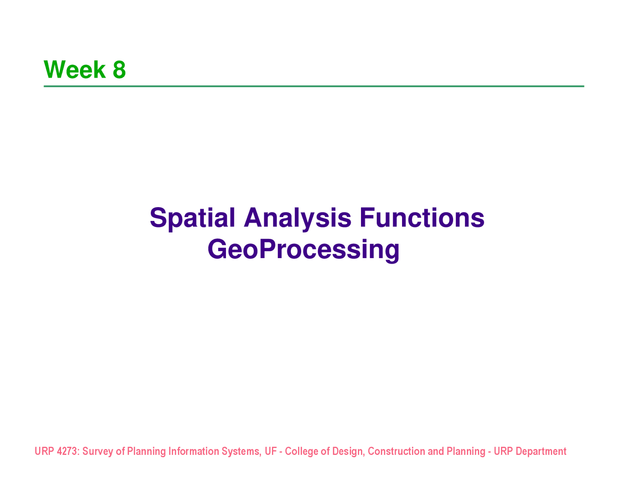 Spatial Analysis Functions Geoprocessing Urp 4273 Docsity