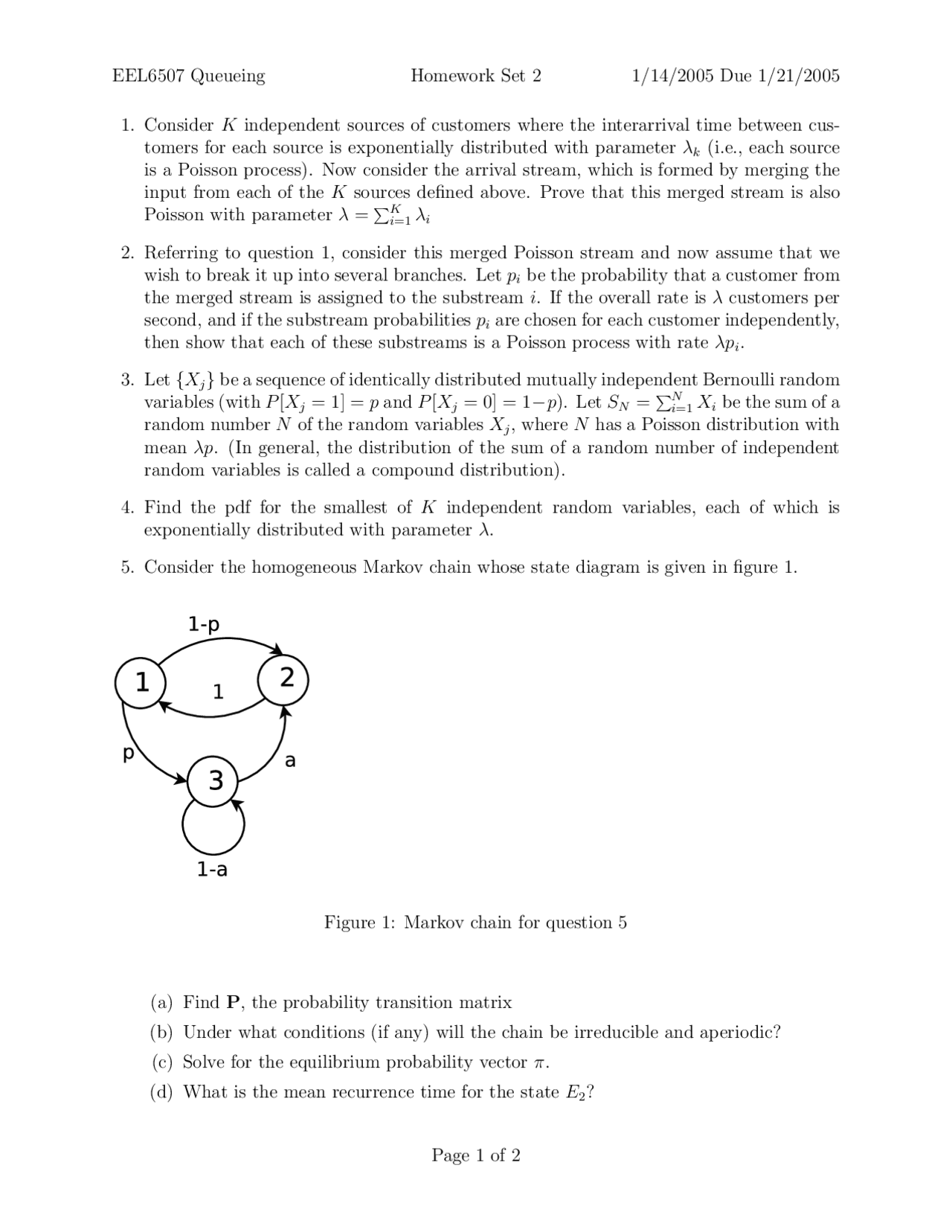 Homework Set 2 Practice Questions Queuing Theory And Data
