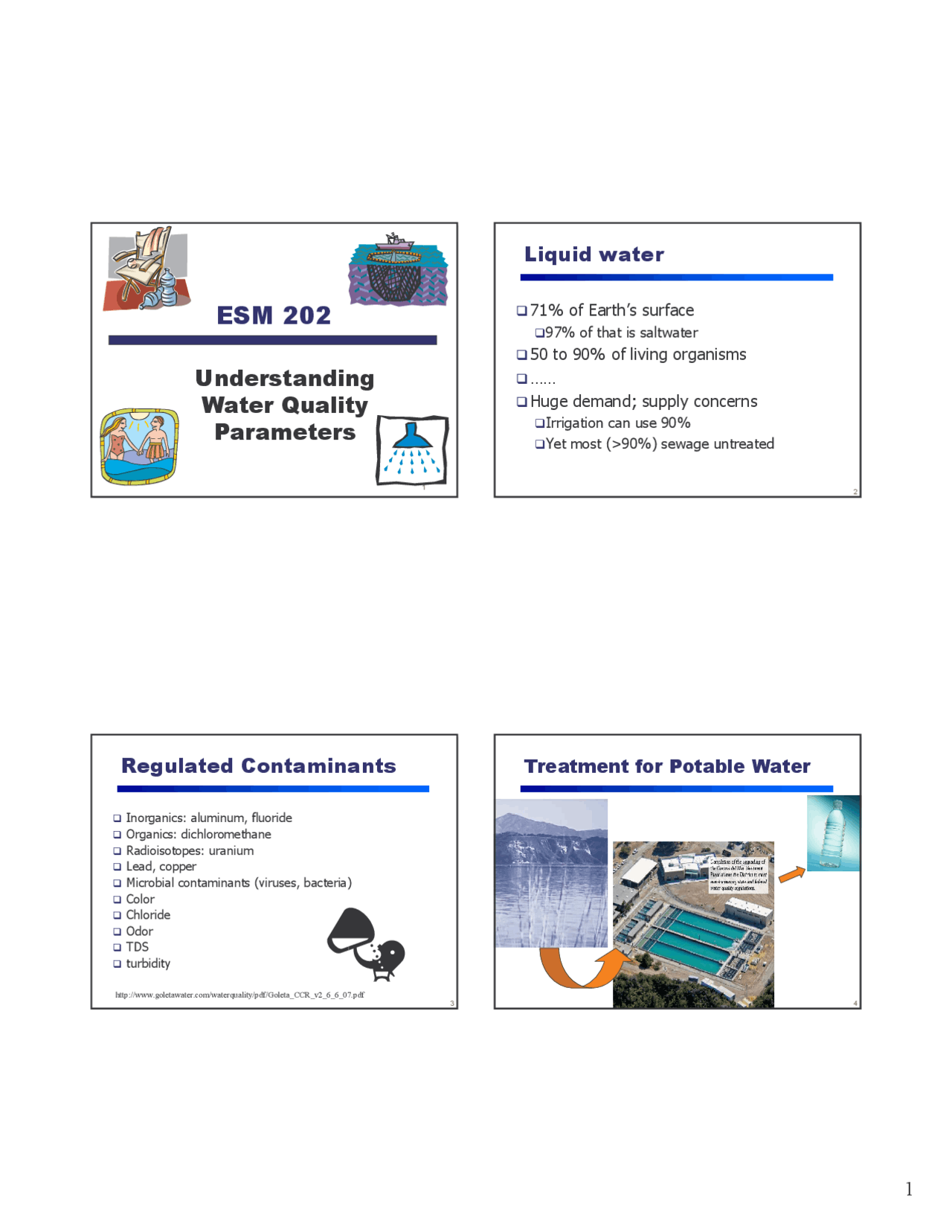 Understanding Water Quality Parameters Lecture Slides Esm 202 Docsity