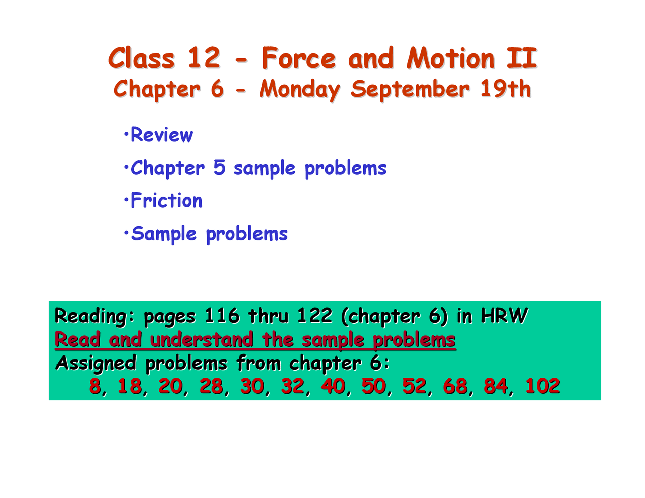 Force And Motion Ii Lecture Slides Phy 2048 Docsity