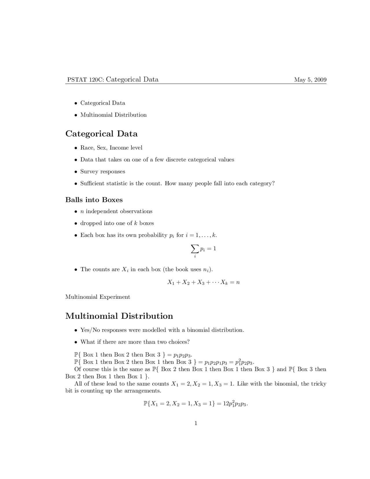 Categorical Data - Probability and Statistics - Lecture Notes | AS AM ...