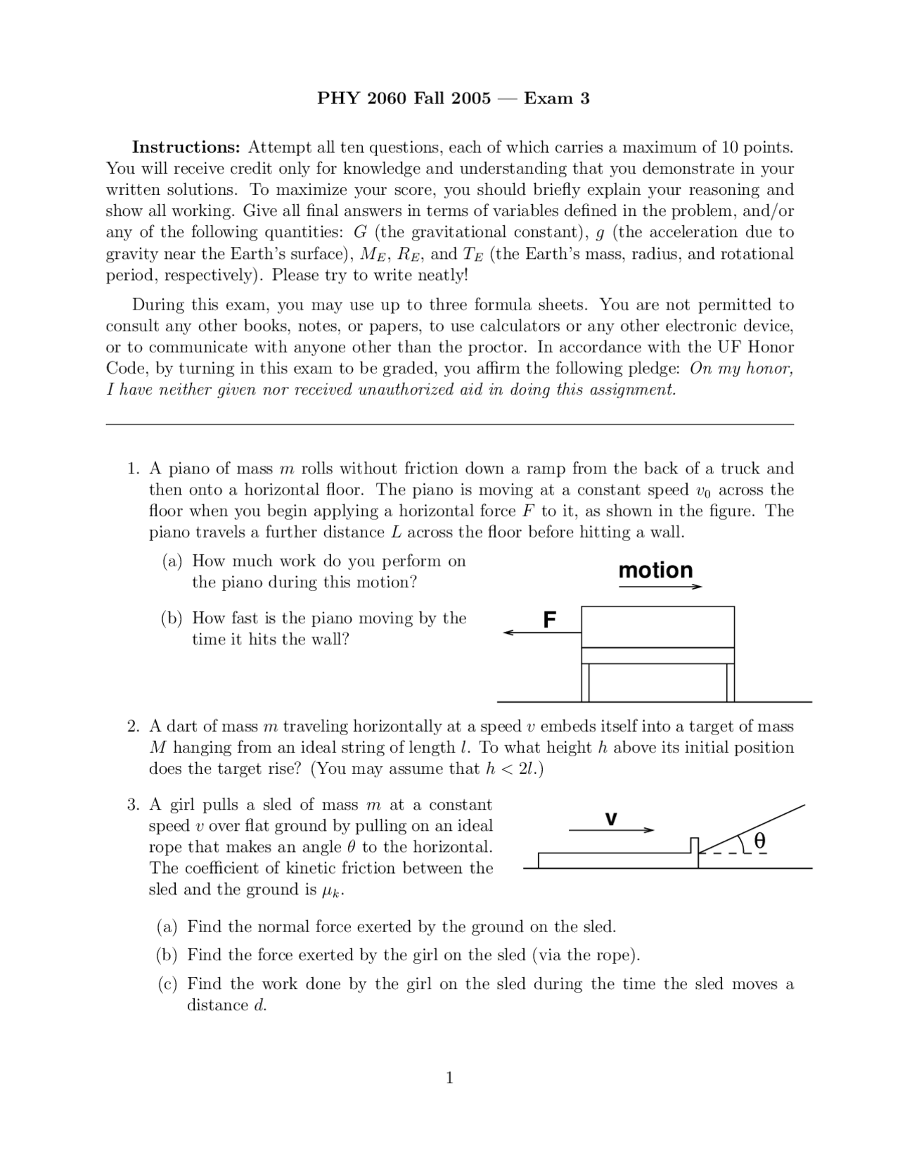 9 Solved Problems On The Mass Functions Exam 3 Phy 2060 Docsity