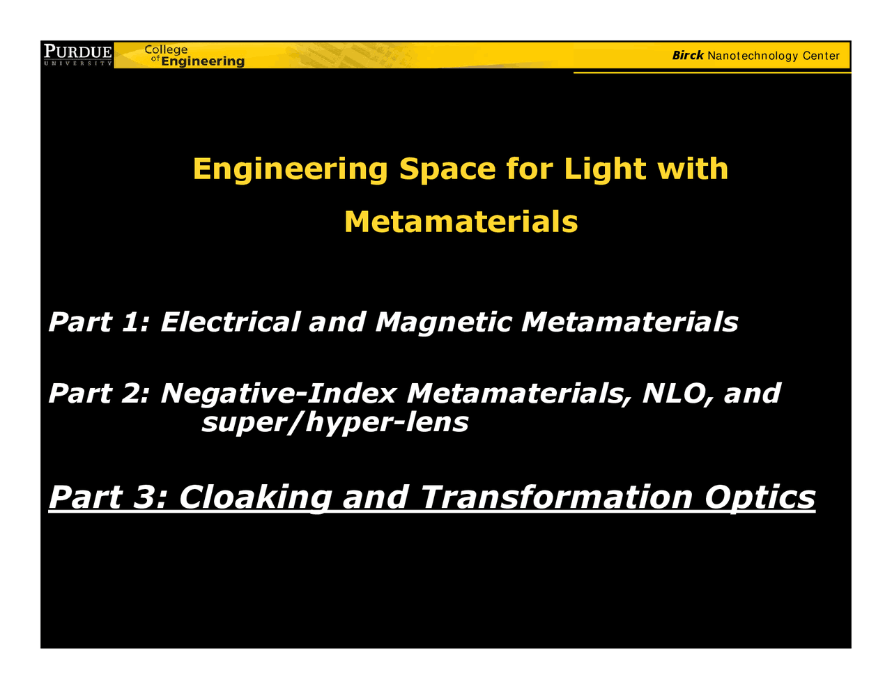 Engineering Space for Light with Metamaterials | ENG E3010 - Docsity
