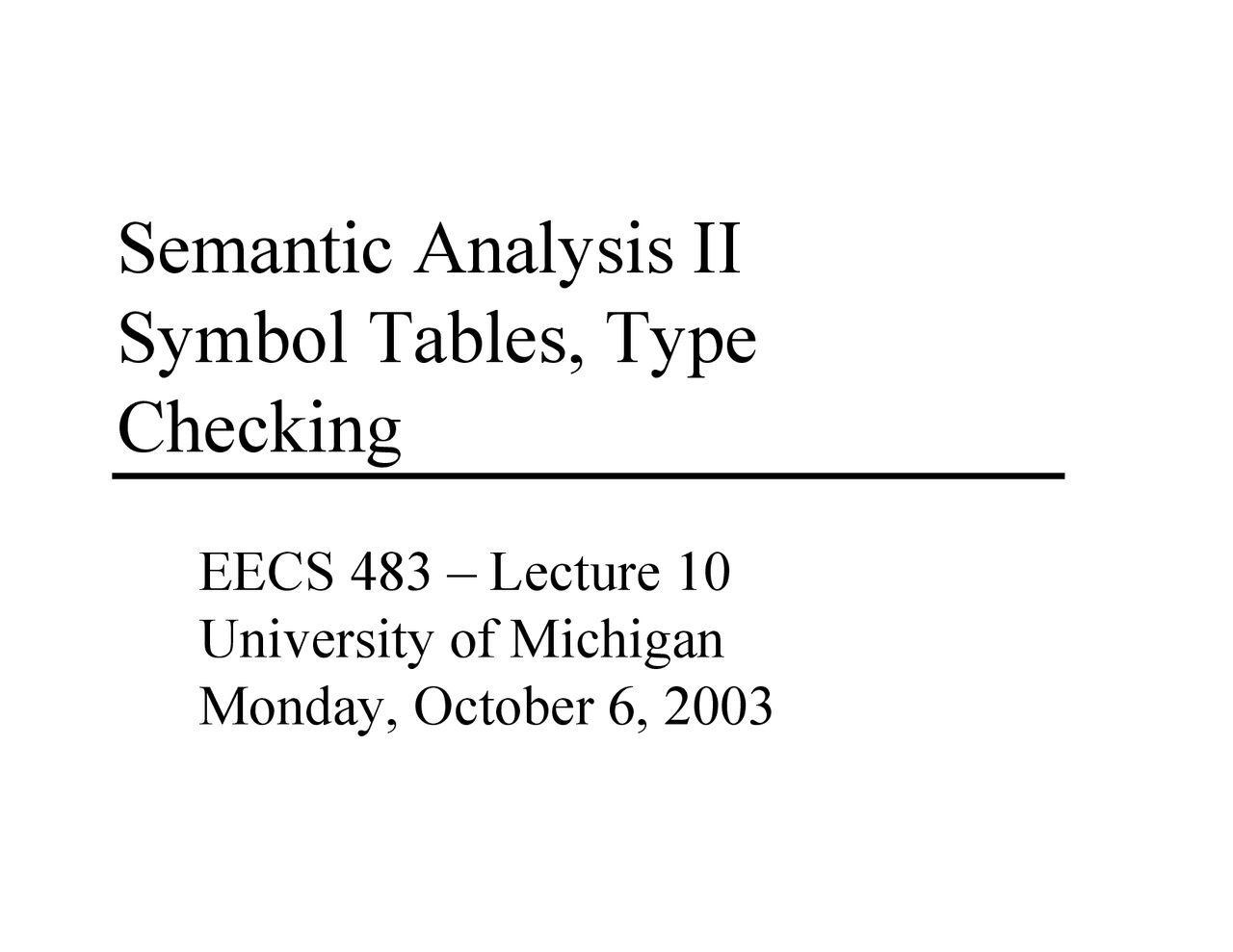 Review Sheet For Exam 1 Compiler Construction Eecs 483 Docsity