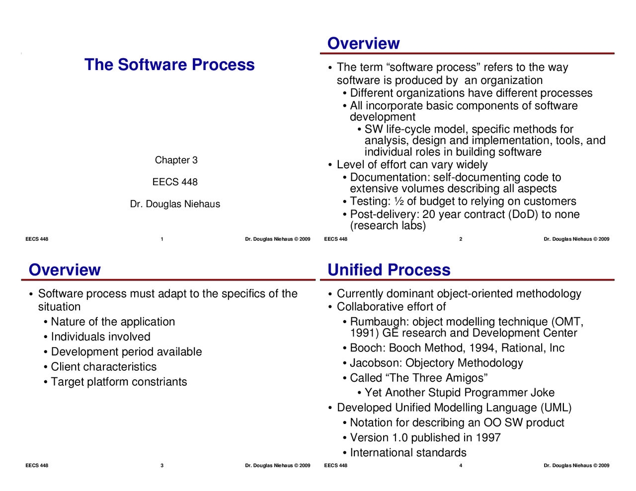 The Software Process Software Engineering I Lecture Slides Eecs