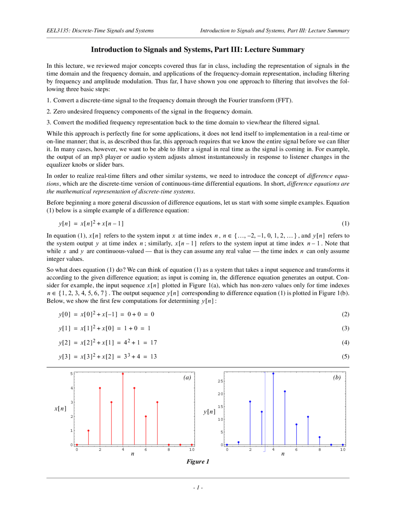 Introduction to Signals and Systems - Study Guide | EEL 3135 - Docsity