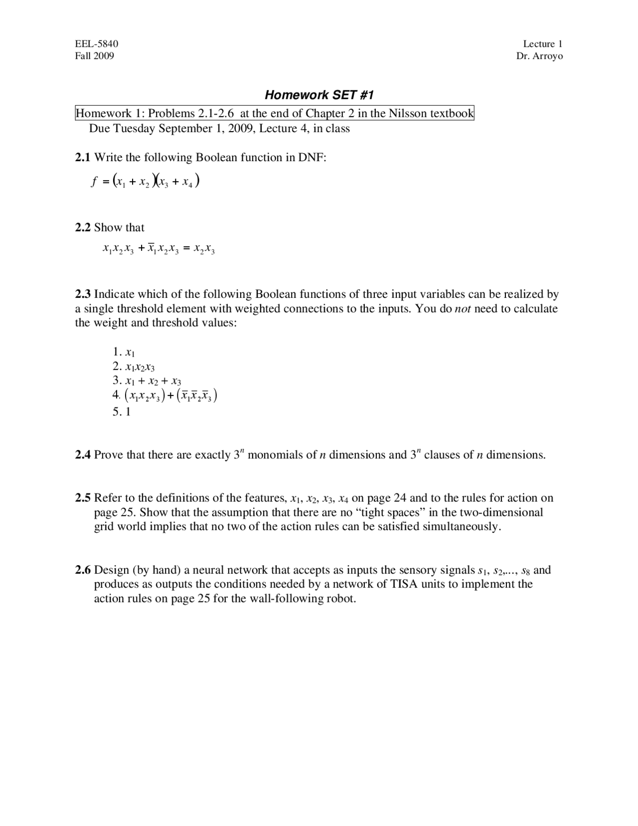 6 Solved Problems On Boolean Functions Of Variables Assignment 1