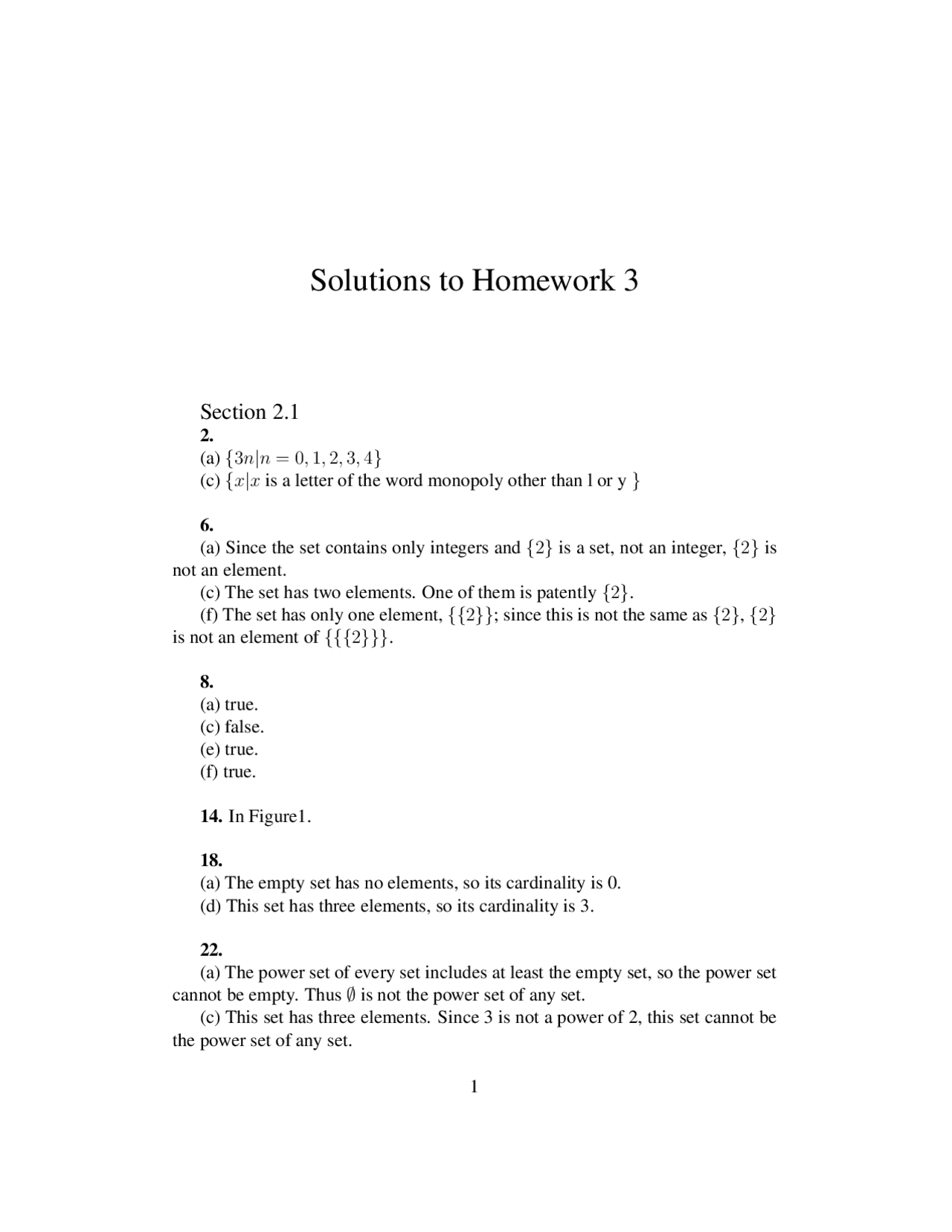 Problems On Applied Discrete Structures Solutions To Homework 3 Cot 3100 Assignments
