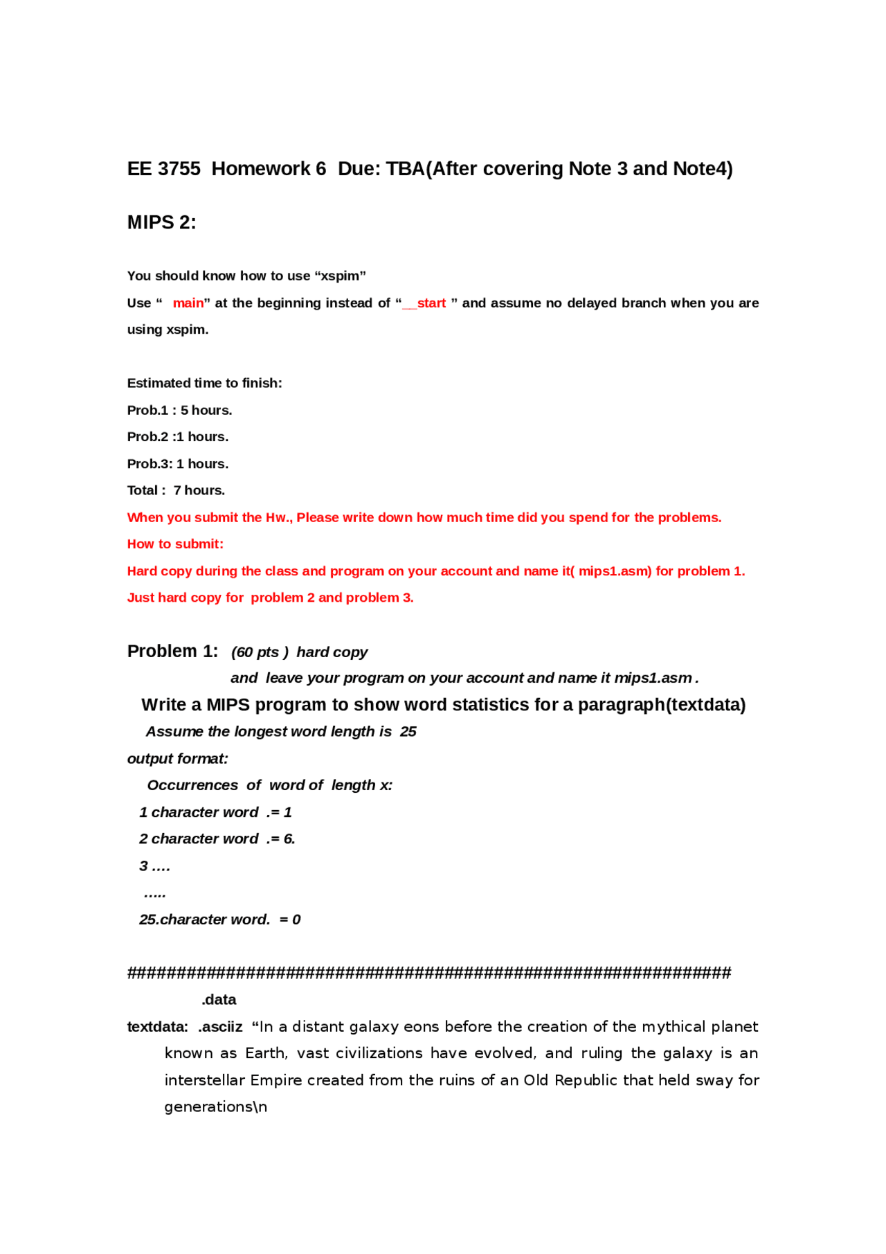 Computer Organization - Solved Homework 6 | EE 3755 - Docsity